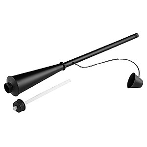 BIRDROCK HOME Mallorca Outdoor Torches - Relaxing Backyard Lighting, Easy Refill Extra Wide Mouth, Adjustable Height, Citronella Oil Compatible - Set of 4, Black, 13oz