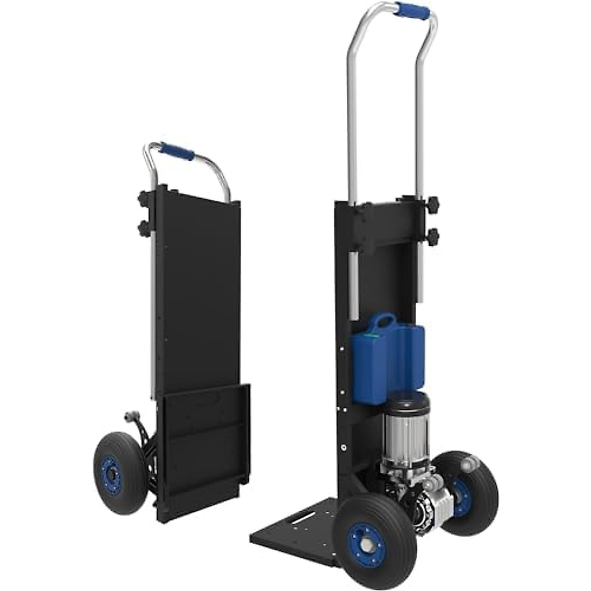 XSTO Heavy Duty Stair Climbing Hand Trucks 550lbs Capacity, Electric Dolly with Back Board Powered Stair Climbing Cart 480W Carbon Steel Frame, Adjustable Handle Stair Climber Trolley(ZW4250)