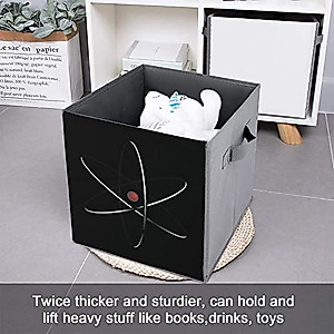 Physics of Quantum Canvas Collapsible Storage Bins Cube Organizer Baskets with Handles for Home Office Car