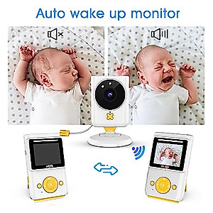 ENSTER Baby Monitor Video with Camera and Audio, 2.4'' LCD Screen, Color Night Vision, 2-Way Talk, VOX, 960ft Range, Temperature Display, 2X Zoom, Lullabies, Feeding Alarm