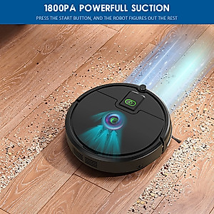 Automatic Self Charging Robotic Vacuum Cleaner, Super Thin Robot Vacuum Cleaner - Strong Suction, Quiet, Tangle Free, Daily Cleaning Robot Vacuum for Pet Hairs, Dust, Scrums, Hardwood Floors & Carpets