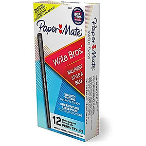 Paper Mate Write Bros Ballpoint Pens, Medium Point (1.0mm), Black, 12 Count each, Pack of 3 (36 Pack Total)