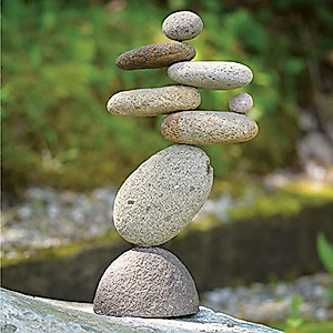 Ancient Graffiti Eight-Stone Balancing Cairn - Indoor/Outdoor Garden Decoration