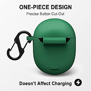 Geiomoo Silicone Case Compatible with Google Pixel Buds Pro, Protective Cover with Carabiner (Emerald Green)