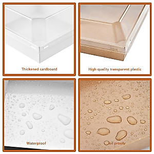 Karasmay 100 Pack Charcuterie Boxes with Clear Lids -Paper Bakery Boxes with Window，Disposable Food Containers Dessert Boxes for Sandwich，Cupcakes, Salads, Strawberries, Cookies and Dessert