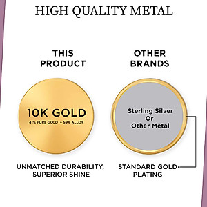 Jewelili Cross Pendant Necklace for Women in 10K Yellow Gold with 1/2 CTTW Natural White Round Diamonds | 18 inch Gold Filled Rope Chain