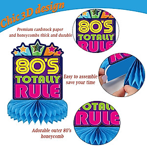 9 Pieces 80's Retro Party Supplies 1980 Party Honeycomb Centerpieces for Tables Decorations 80s Hippie Theme Party Table Topper Decorations for 1980s Birthday Baby Shower Party Suplies