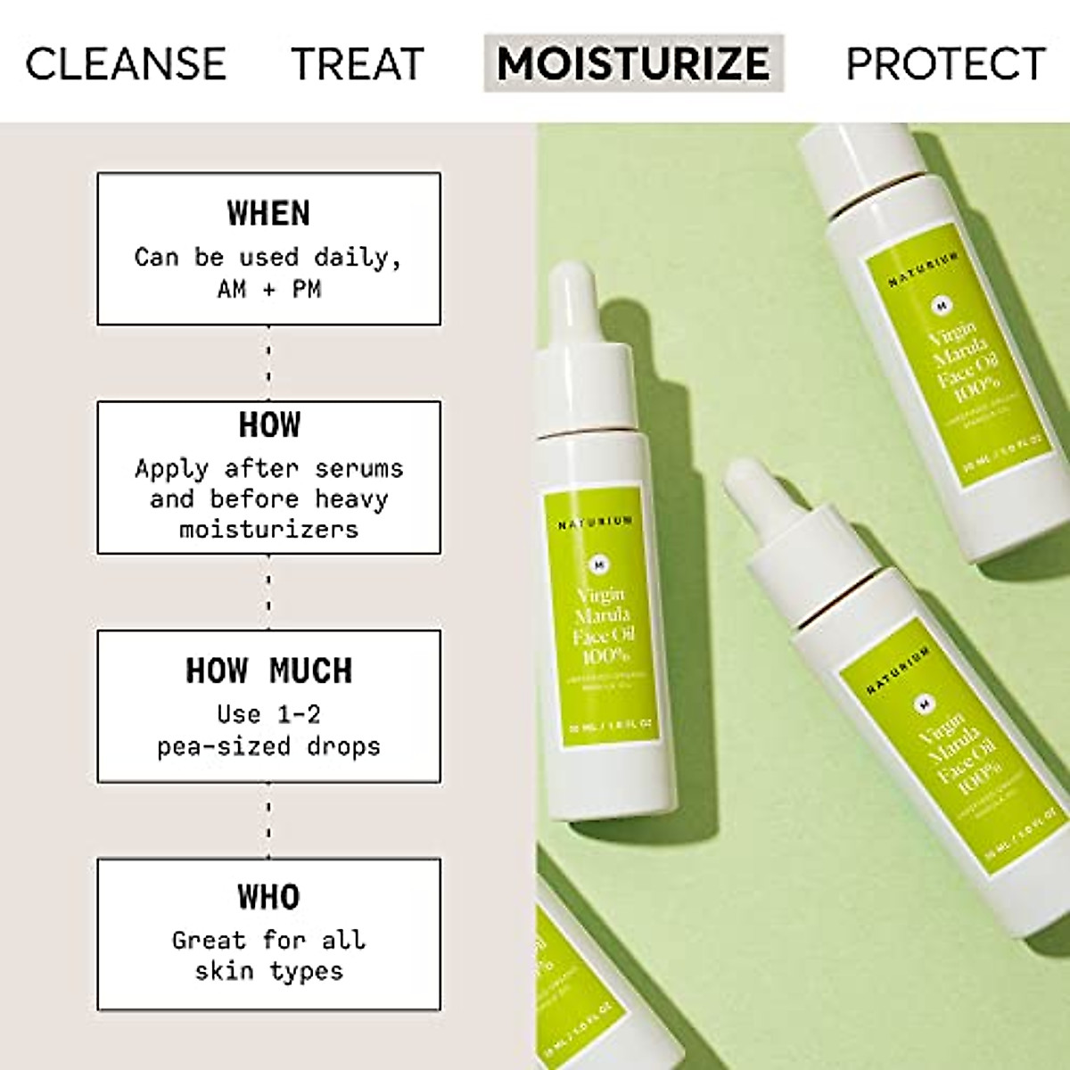 Naturium Virgin Marula Face Oil 100%, With Unrefined Organic Marula Oil, Hydrating & Lightweight, 1 oz