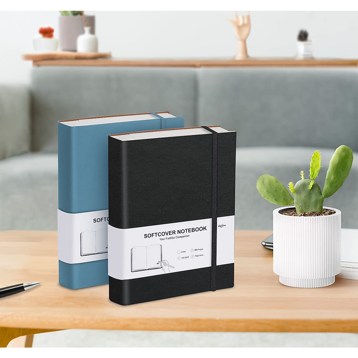 Thick Notebooks College Ruled - B5 Lined Journals with 100gsm Thick Paper, Softcover Thick Journal Notebook Giftable for Women for School, Office, Artist Writing/Noting, 304 Pages, 7.6'' X 10'' Green