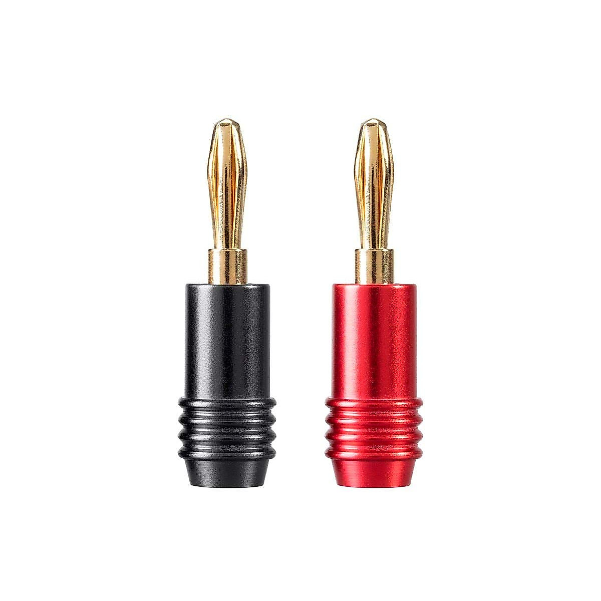 Monoprice 10 Pair Affinity Series 24k Gold Speaker Banana Plug,Black/Red