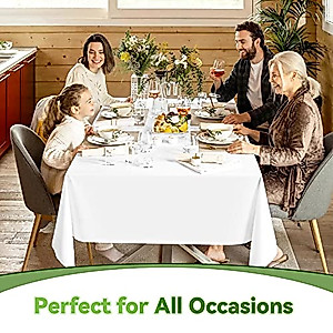 12 Pack White Tablecloths for Rectangle Tables Stain and Wrinkle Resistant Washable Polyester Tablecloth 60 x 102 Inch Table Cloth Rectangle Table 6 Foot Rectangle Table Cloth for Wedding Party