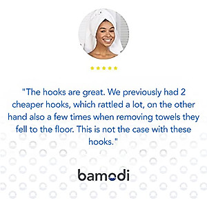 Bamodi Shower Hooks Set - Glass Door Shower Hooks 11 cm - Extremely Lightweight Bathroom Hooks Bath Shower Screen - Use as a Towel Hanger Bathroom Holder Shower Door