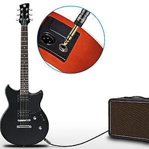 J&D 1/4 inch TRS Instrument Cable, Gold Plated Copper Shell 6.35mm 1/4 inch TRS Male to 6.35mm 1/4 inch TRS Male Stereo Cable, 6 Feet