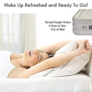 Aria Queen Inflatable Air Mattress with ConstantComfort Built-in Pump, Self-Inflating Air Bed Maintains Selected Firmness for Luxurious All-Night Sleep Comfort