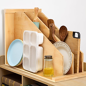 Brvclon Upgrades Tray Dividers for Cabinets,15in Hx22in Dx12in W, Kitchen Cabinet Tray Divider for Pans, Lids, Pot And Pan, Cookie Sheets,Cutting Boards. with 3 Dividers,Keeping The Kitchen Organized