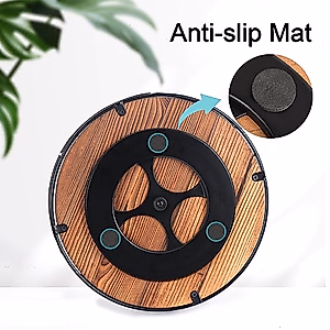 [ 2 Pack ] 9"& 10" Lazy Susan Organizer - Non-Skid Wood Turntable Organizer for Cabinet, Pantry, Kitchen Countertop, Refrigerator, Spice Rack, Carbonized Black
