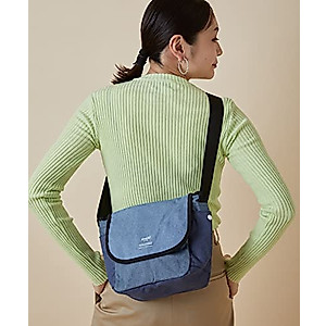 anello(アネロ) Flap Mini Shoulder Bag, Navy/Yellow