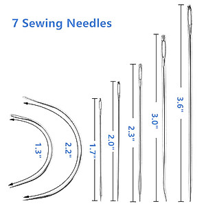 Fezep Upholstery Repair Kit, Upholstery Thread 3 Rolls Black （150 Yard) and 3 Rolls Beige (150 Yard) Includes a Heavy Duty Assorted Hand Sewing Needles kit