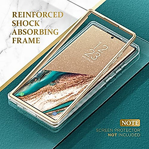 GVIEWIN Case for Samsung Galaxy S22 Ultra 5G 6.8", Military Grade 21ft Drop Test Shockproof, [No Built-in Screen Protector] Marble Hard Durable Protective Cover 2022(Drift Sand/Brown)