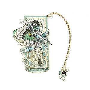 Genshin Impact Venti Metal Bookmark - Classic Anime Figure Bookmark, Great Gift for Game Fans, Reader, Friends or Teachers
