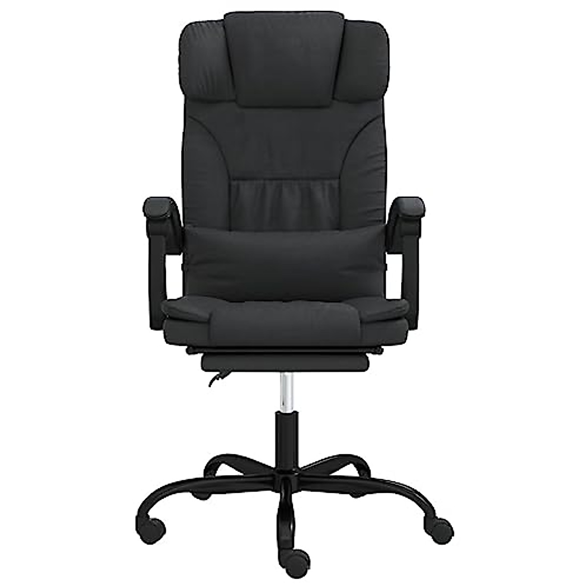 Reclining Office Chair,Rolling Chair,Swivel Chairs,Ergonomic Office Chair,Executive Chair,for Your Living Room,Bedroom,Office,Study,Makeup Vanity, Black Faux Leather