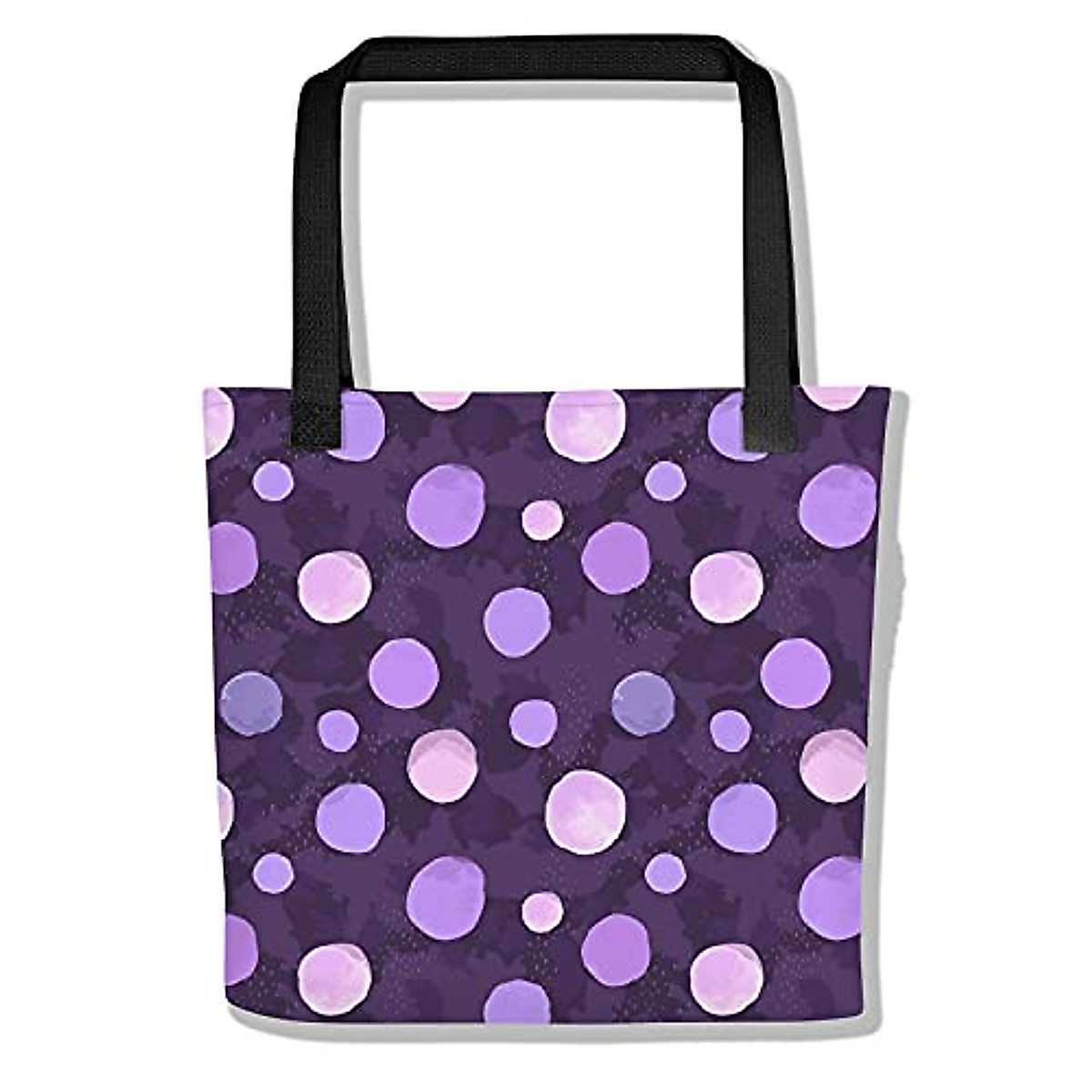 eloria Tote Bag Polka Dot Printed Designer Cotton Canvas Fabric Hand Bag Size: 13 x 13 Inches I Color: Violet
