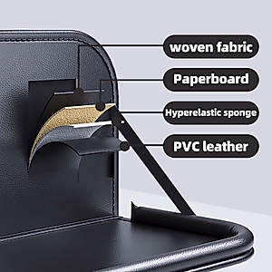 SHOFOYOC 2 Pack Car Backseat Organizer with Tablet Holder,Foldable PU Leather Car Back Seat Table Tray,Kick Mats BackSeat Storage Bag,9 Storage Pockets Seat Back Protectors for Toys Drinks Books Pens