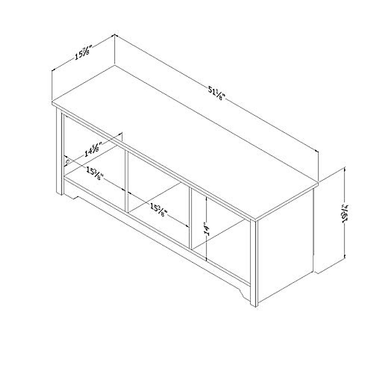 South Shore Vito Cubby Storage Bench, Pure White
