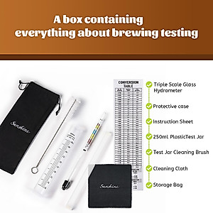 AOZ LIbei Hydrometer Mead Wine Beer Brewing Ale Making Kombucha Kit,Alcohol Tester Accessories Moonshine Still Kit Complete for Home Test Equipment-Specific Gravity Abv Tester
