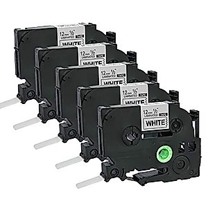 Bigger Compatible Label Tape Replacement for Brother TZe 231 Cassette Used with P-Touch PT-1000 PT-1010 PT-H101C GL-H105 PT-2030VP, 12mm x 8m, 5 Pack