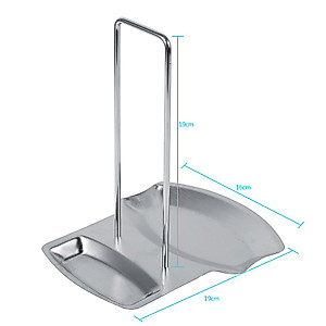 1Pc Spoon Rest and Pot Lid Holder,Stainless Steel Pan Pot Cover Lid Rack,Home Kitchen Spoon Holder Pot Lid Shelf Cooking Rack Pan Cover Stand Kitchen Tool