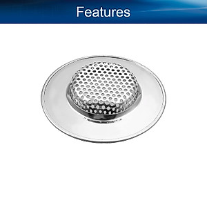 Juvielich Stainless Steel Sink Strainer-2.95" Diameter Rim Mesh Strainer Coarse Mesh Perfect for Kitchen Sink/Bathroom Bathtub Wash Basin Floor Drain Balcony Drain Hole Hair Catcher 4Pcs