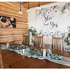 Eucalyptus Garland 6.56 Ft Lush Silver Dollar Eucalyptus Leaves Boxwood Artificial Faux Greenery Garland Vines for Baby Shower Wedding Party Table Runner Room Home Mantle Decor