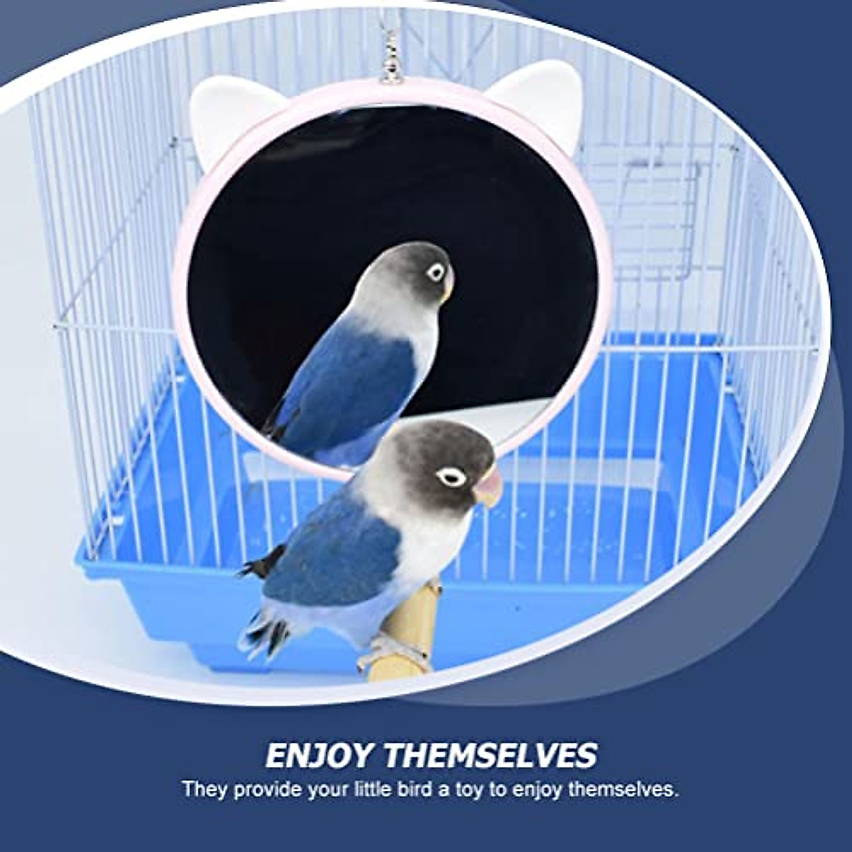Mipcase Bird Mirror Bird Mirror 2Pcs Bird Mirror Pet Bird Mirror Toy Cage Parrot Cage Toys Swing Fun Play Toy for Parakeet Cockatiel Bird Cages Accessories Parakeet Mirror Bird Toy