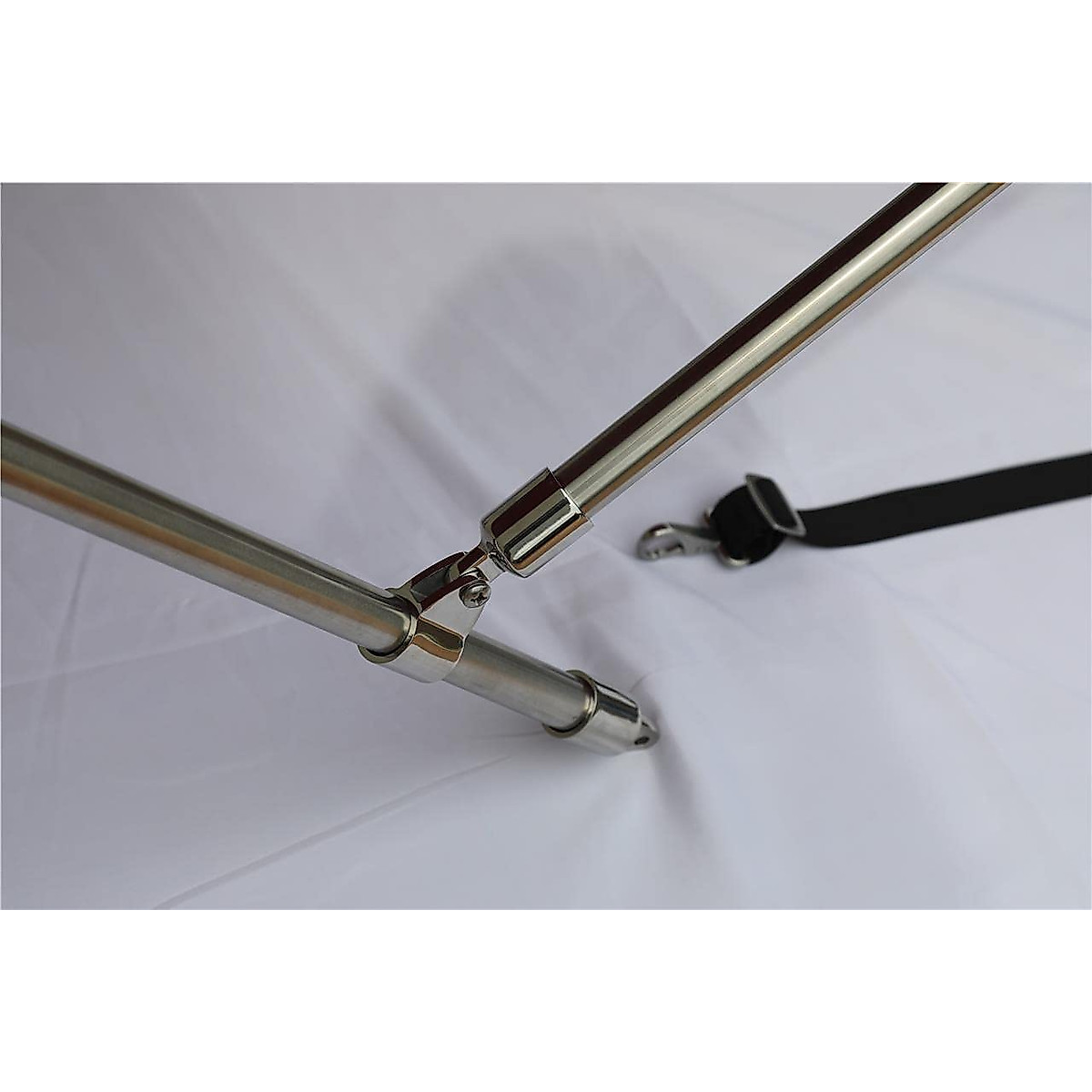 SBU Light Grey Stainless Steel 3-Bow Bimini Top Compatible for Regal 1900 FASTRAC BR W/SWPF for Model Years 2010-2017