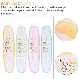 EXCEART 4pcs Baby Umbilical Hernia Belt Baby Belly Button Cord Band Infant Belly Wrap Adjustable Navel Belly Band