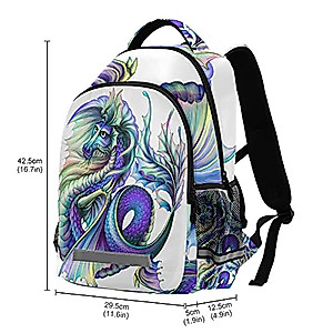 panksolu Dragon Backpack 16 Inch Laptop Water-resistant Bookbags Reflective Design Travel School Bag Casual Durable Daypack for Student with Adjustable Buckles…