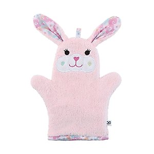 ZOOCCHINI Baby Bath Mitt - Ultra-Soft Washcloth Glove, 100% Cotton Snow Terry, Designed in The USA 1 Mitt/Pack (Beatrice The Bunny)