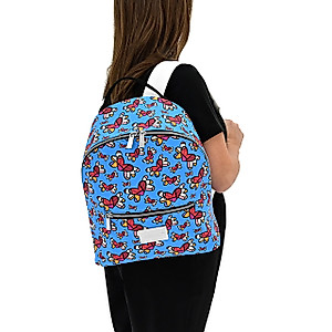 BRITTO Romero Vegan Leather Small Backpack, Flying Hearts