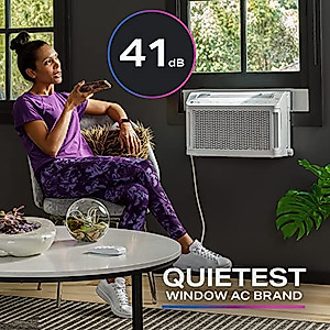 GE Profile ClearView Window Air Conditioner 8,300 BTU, WiFi Enabled, Ultra Quiet for Medium Rooms, Full Window View with Easy Installation, Energy-Efficient Cooling, 8K Window AC Unit, White