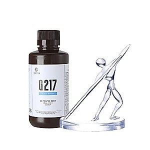 RESIONE 3D Printer Resin, G217 Clear ABS-Like Resin Non-Yellowing Tough Rigid Resin for DLP MSLA LCD 3D Printing (500g)