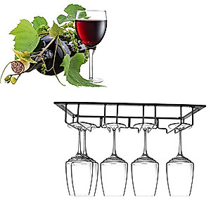 Talany Wine Glass Holder, Stemware Rack Organizer Wine Glasses Hanger for Modern Decor for Bar for Kitchen(Black)
