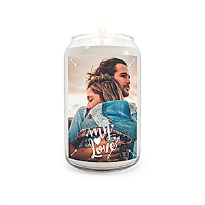 Personalized Scented Candles with Picture for Her or Him (Comfort Spice) - Custom Valentine's Day Photo Candles for Girlfriend or Boyfriend - Customized Wax Jar Candles, 13.75oz