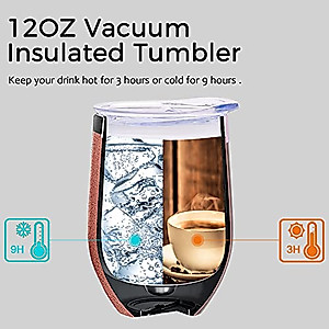 BeBeiZi 12 oz Stainless Steel Wine Tumbler, Mimi's Sippy Cup, Happy Mother's Day Gift for Women Wife Females, Vacuum Insulated Wine Tumbler with Straw and Lid, Travel Mug Coffee Cup