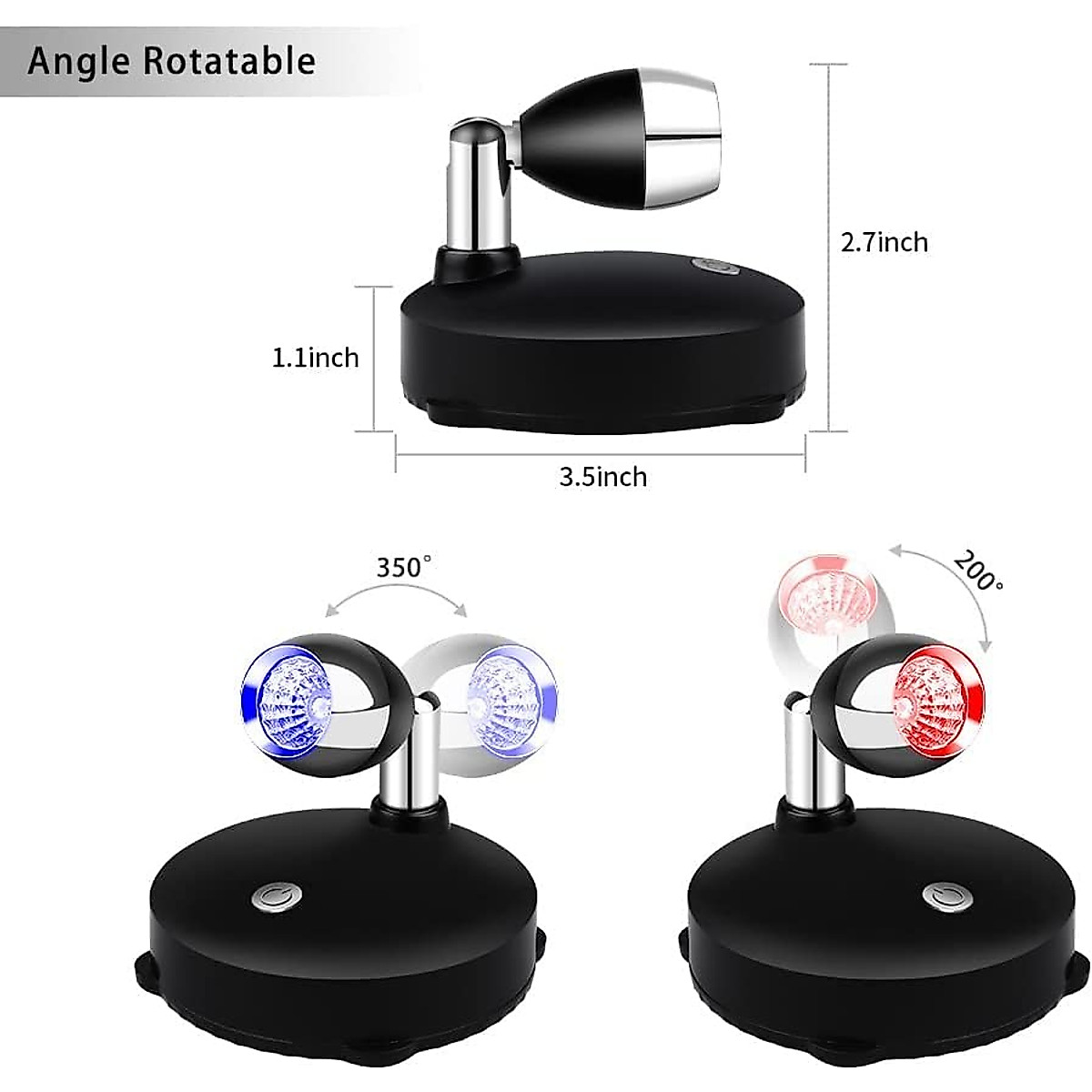 LEASTYLE Spotlight Battery Operated Spot Light Up Lights Indoor Mini Accent Lights Dimmable Art Lights LED Spotlights Wall Light for Christmas, Halloween Pumpkin