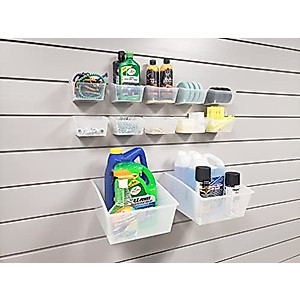 CrownWall Storage Bins Designed for Slatwall, Plastic Bin kit - 12 Pack