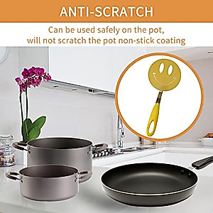 Egg Spatula Fun Kitchen Items Smiley Face Spoon Smiley Nylon Flex Turner Utensil Co-Molded With Silicone, Sturdy Steel Handle for Non Stick Cookware Cooking, Fish,Eggs, Pancakes, Fried Rice.