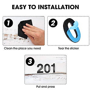 20 Pieces House Numbers Mailbox Numbers 0-9, 3D Door Address Numbers Self Adhesive Mailbox Numbers Sticker or House, Apartment, Office, Hotel Room, Mailbox Signs (Black, 2.76 Inch)