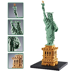 KLMEi Statue of Liberty Micro Blocks Building Sets Mini Bricks Building for Adults, New York Famous Landmark Architectural Model Toys for Kids Age of 14+ 2810 PCS