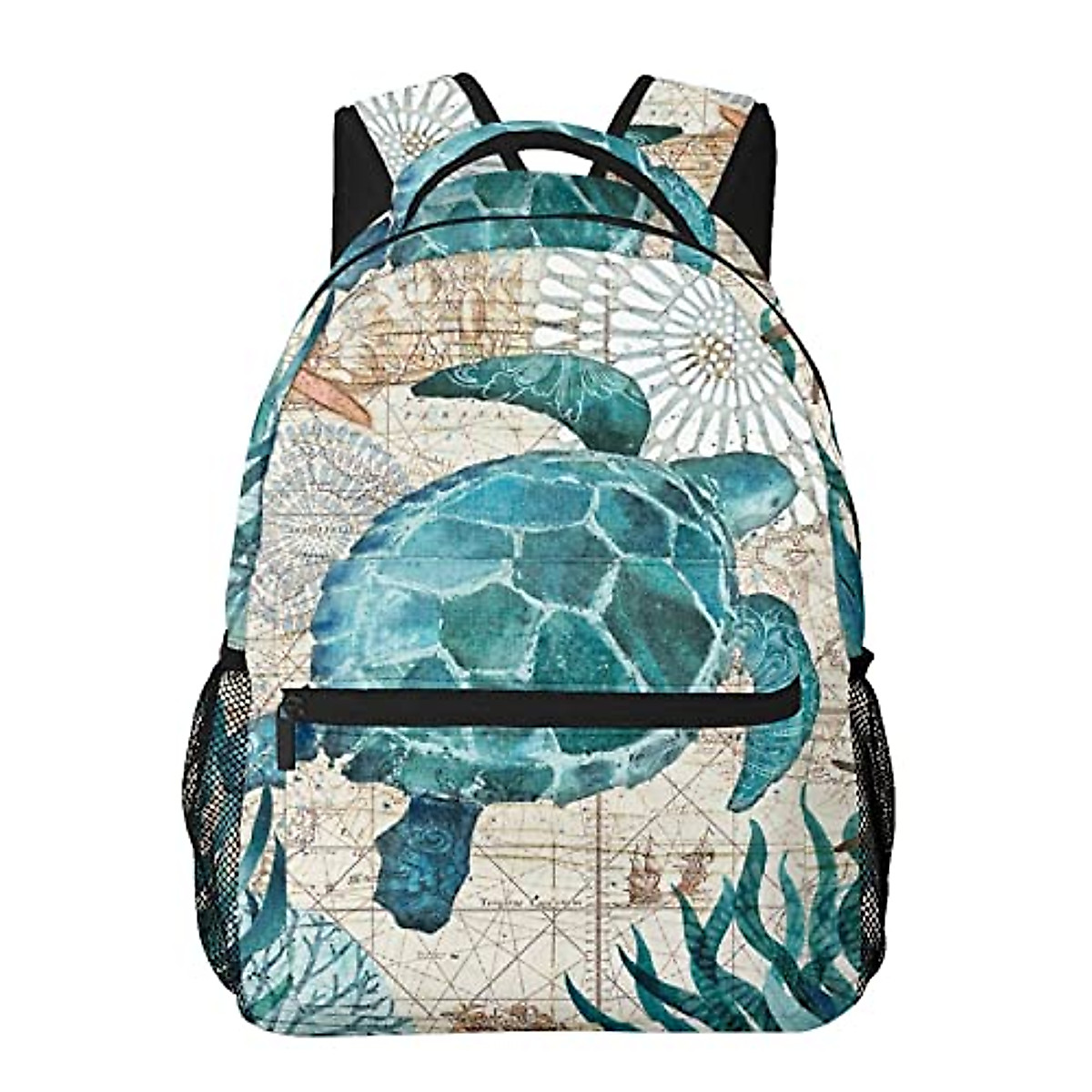 Multi leisure backpack,Sea Turtle Ocean Animal Pattern Digital Print,Travel Sports School Bag for Adult Youth College Students